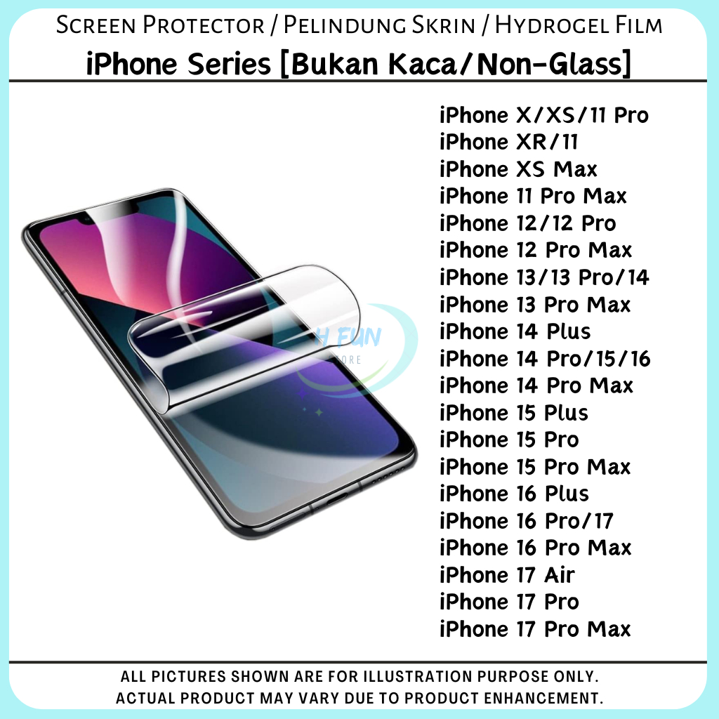 Screen Protector iPhone X/XS/XR/11/12/13/14/15/16/17/Air/Pro/Max ...