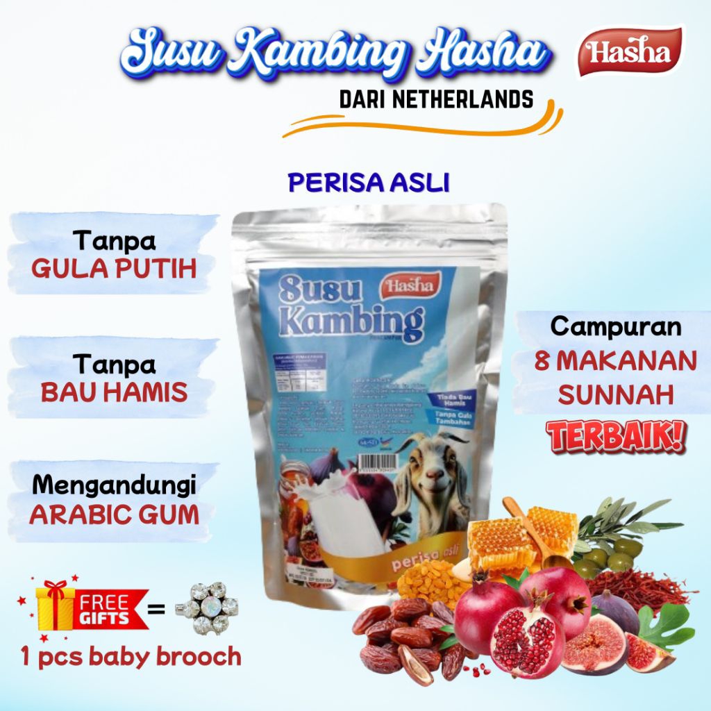 [MELAWAS] Susu Kambing Hasha Perisa Asli Tanpa Gula 500 gram | Shopee ...