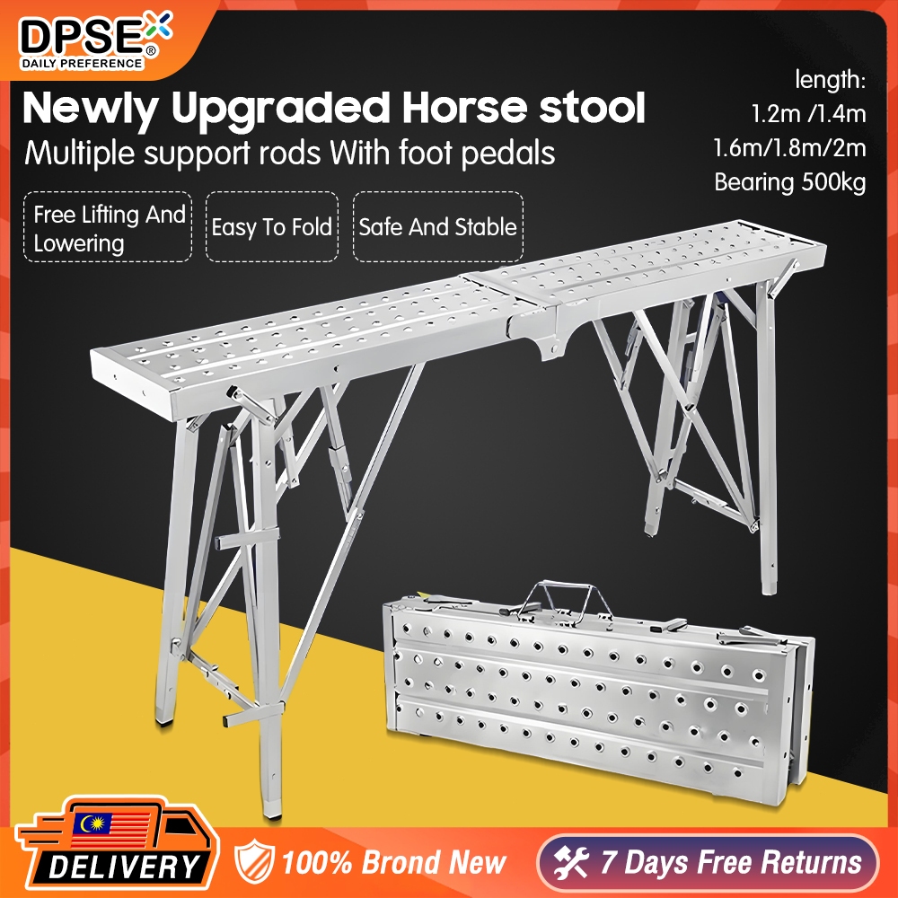 Folding Horse Stool Platform Telescopic Lifting Foldable Workbench ...