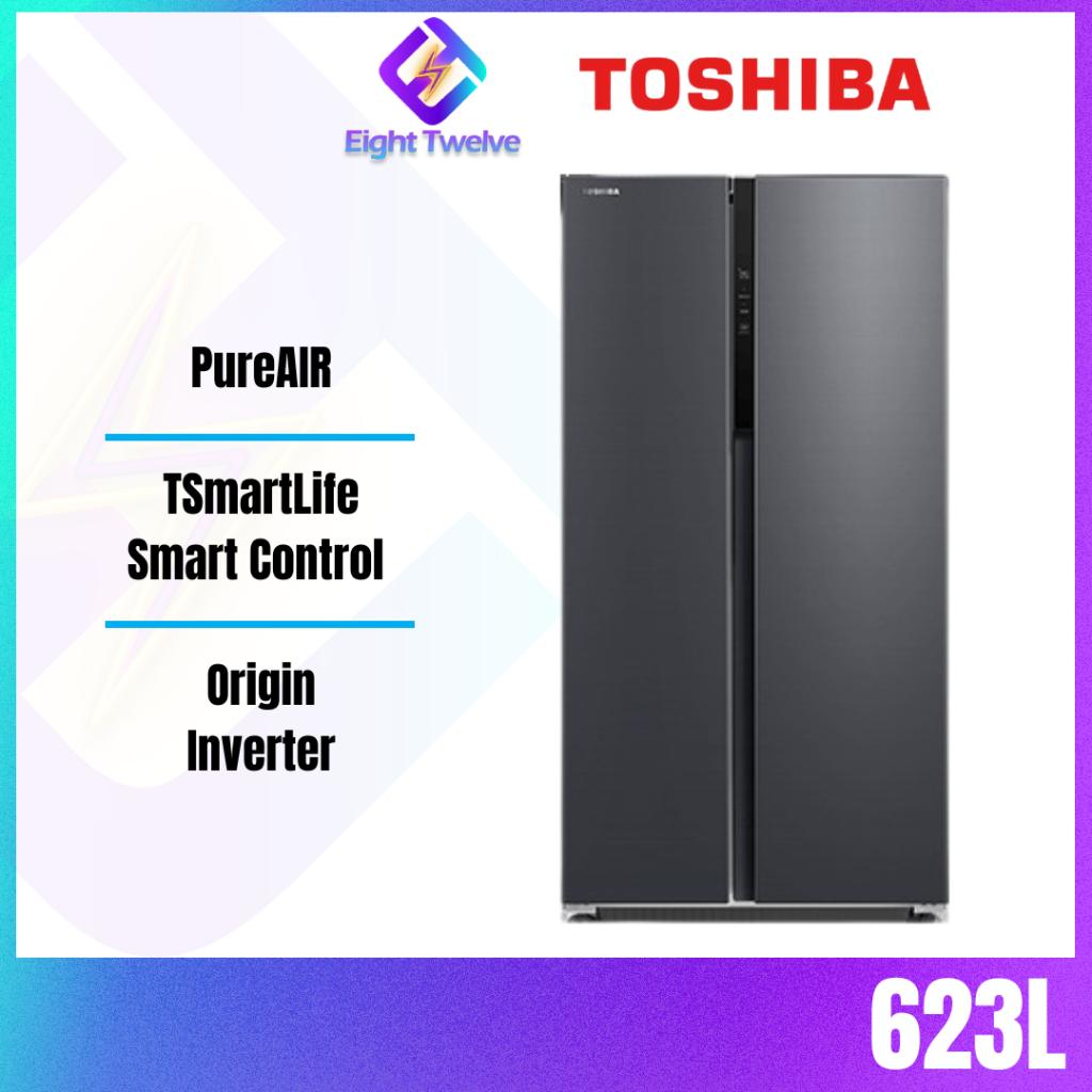 TOSHIBA 623L Side By Side Origin Inverter Fridge GR-RS780WI-PMY(06 ...