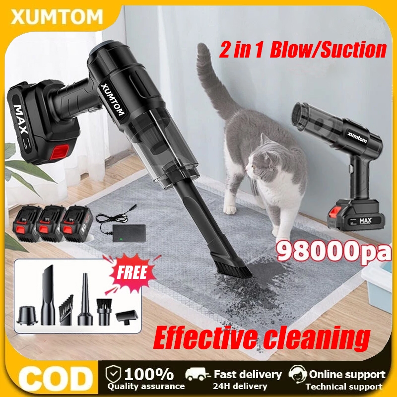 🔥COD🔥Cordless Car Vacuum Cleaner 99800Pa 2in1Mini Wireless Vacuum ...