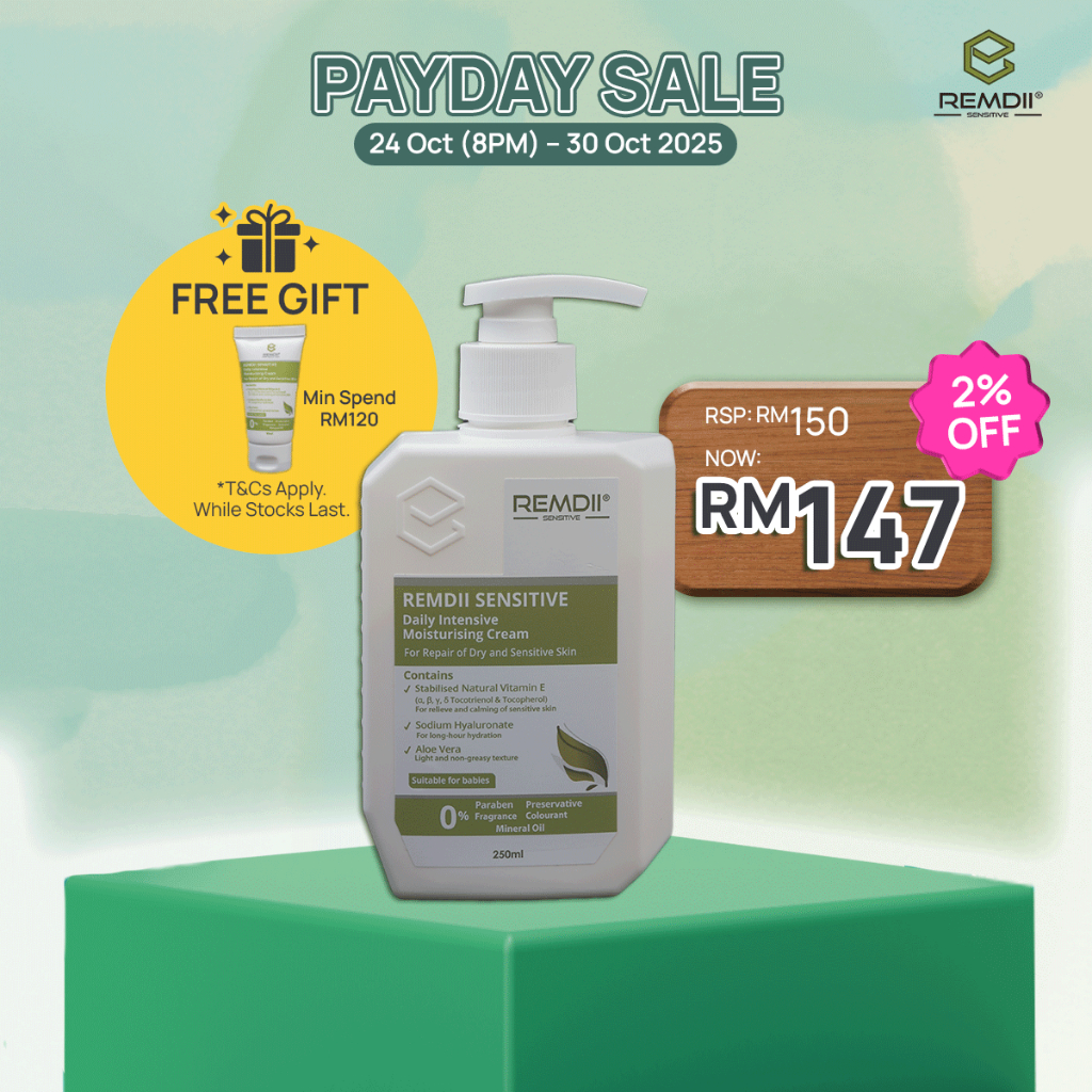 REMDII Sensitive Daily Intensive Moisturising Cream (250ml) | Steroid ...