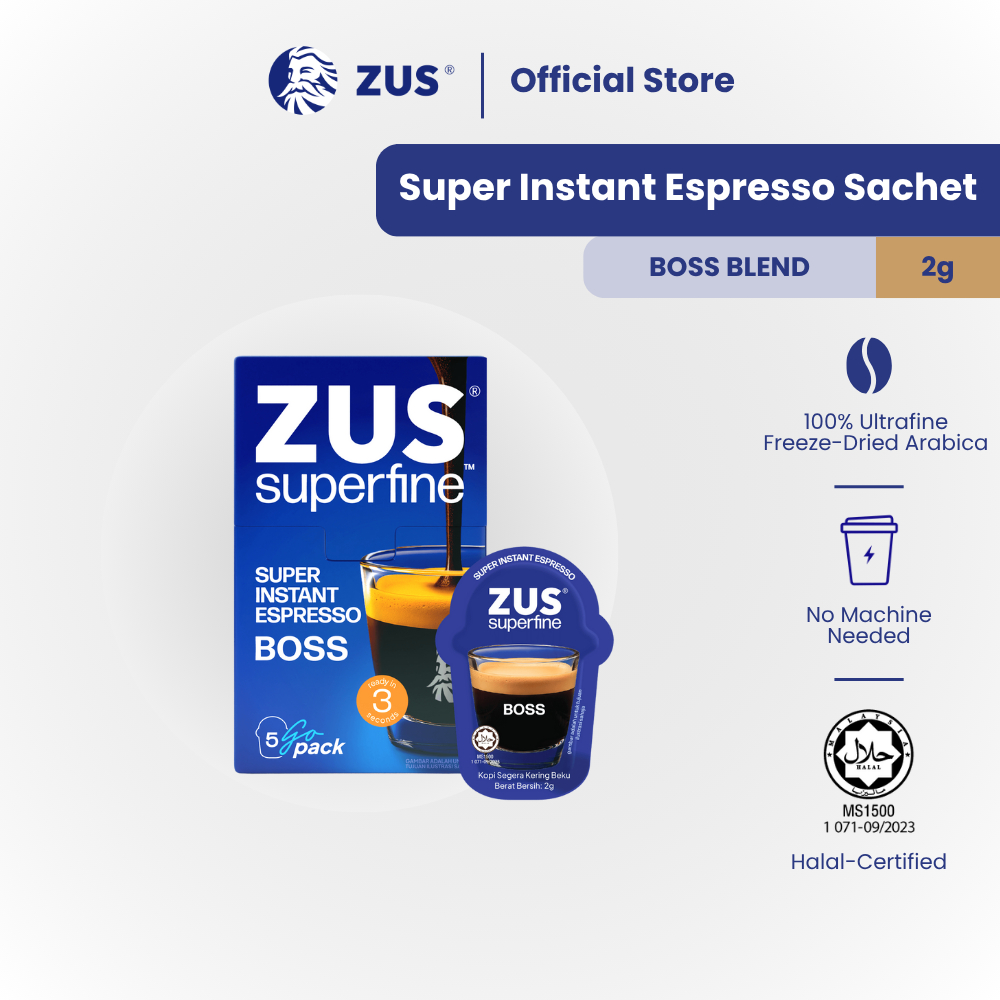 ZUS® Superfine - Freeze Dried Instant Espresso Portable Coffee - Boss ...
