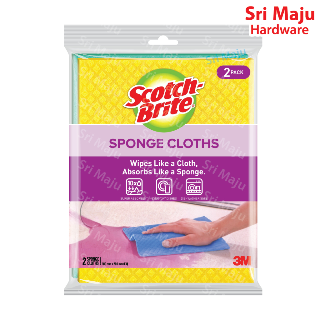 MAJU 3M Scotch Brite 9055 Sponge Cloth (2’s) Super Absorbent Water ...