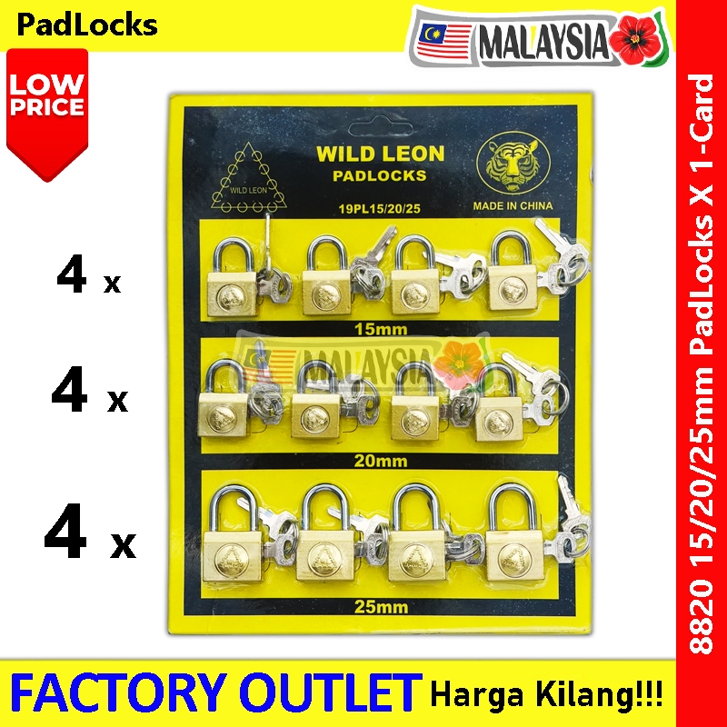 12-PCS Padlock Small Mini 15/20/25/30mm Padlock Travel Luggage Lock ...