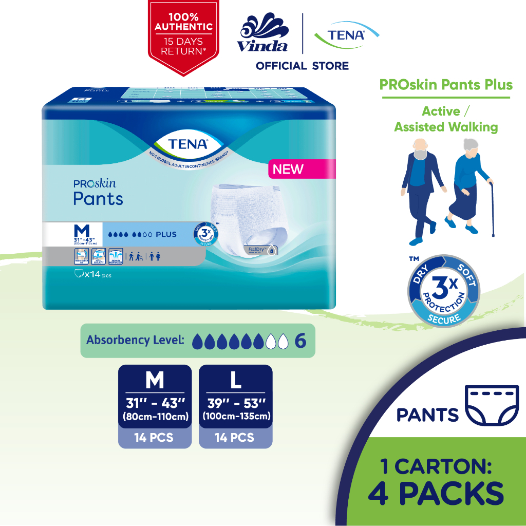 TENA PROskin Pants Plus Adult Diaper M56s /L56s | Shopee Malaysia