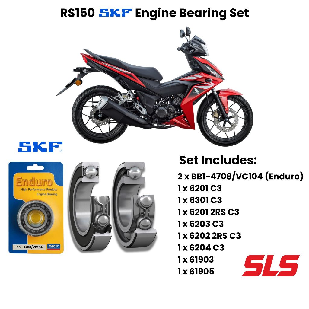 Honda RS150, RSX150 SKF Engine Bearing SET ATMT | Shopee Malaysia