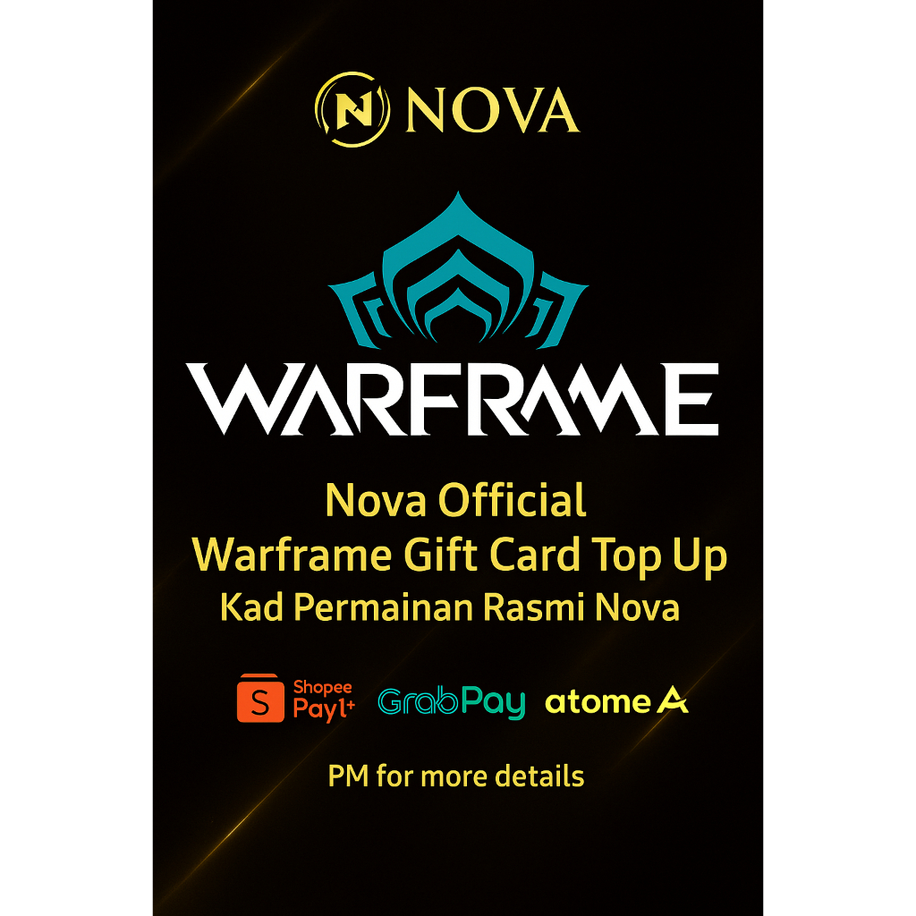 Nova Official Warframe Platinum Gift Card Top Up | Kad Permainan Rasmi ...