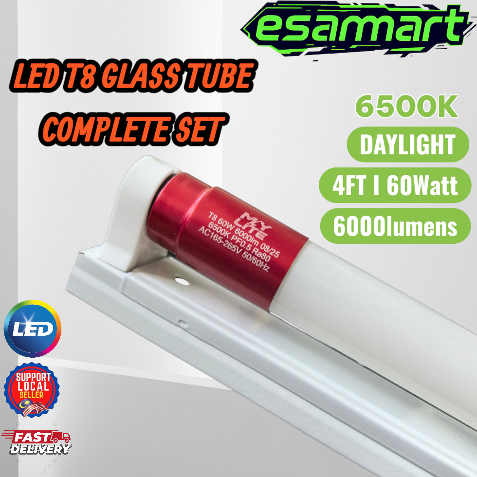(Full Set) T8 LED Light Tube Set 23W/38W/50W/60W Daylight Tube With ...