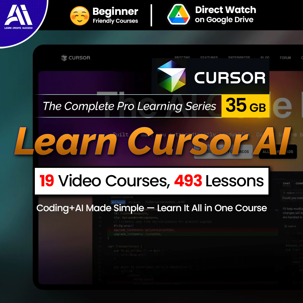 493 Video Course Bundle - 19 Series Cursor Ai 2025 Video Courses | Learn Cursor Ai | AI Coding ...