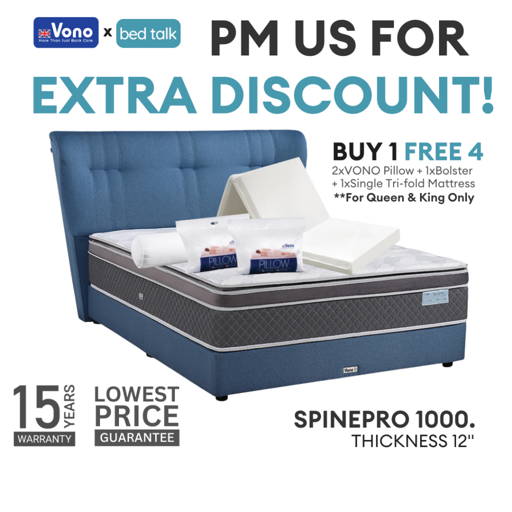 🎁 Chat us for Offer 🎁 Vono SpinePro 1000 Mattress | 12 Inches Tilam 床垫 ...