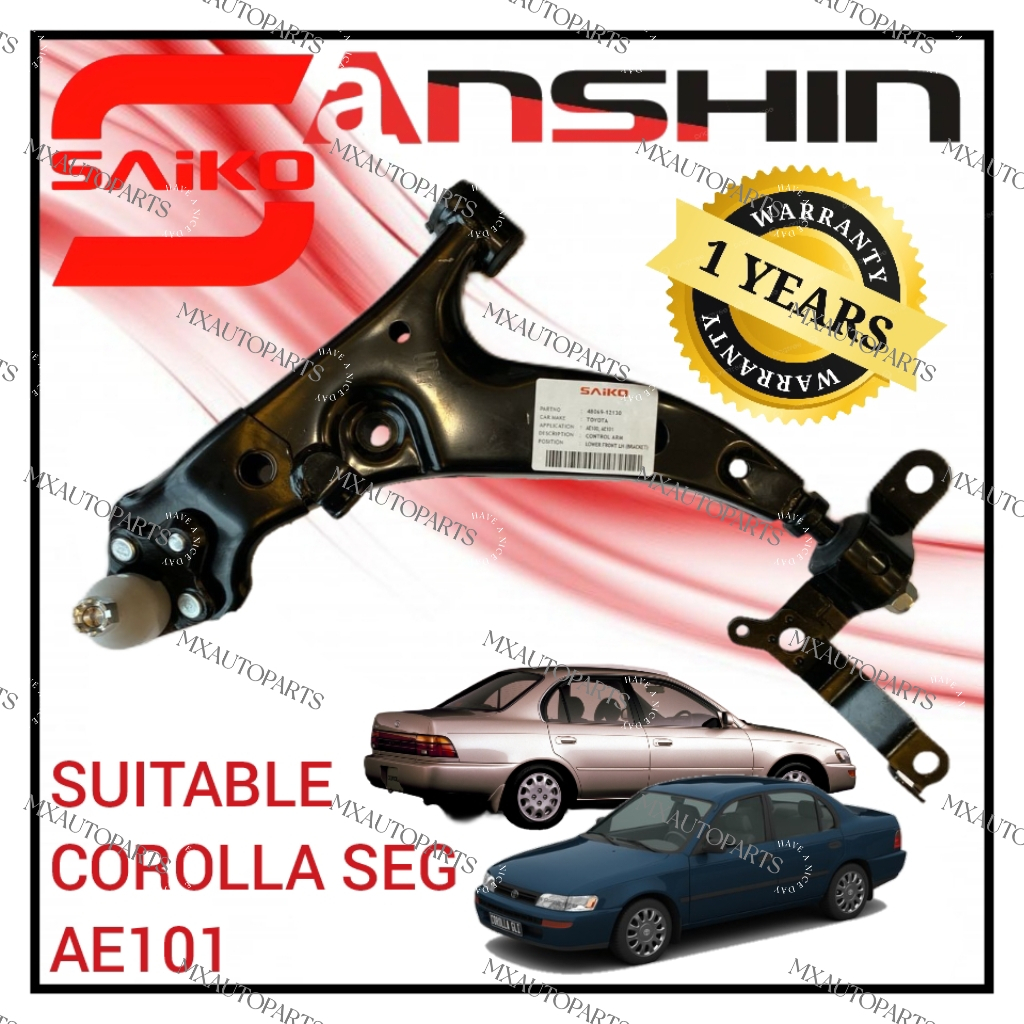 1 YEAR WARRANTY SAIKO ANSHIN CONTROL LOWER ARM TOYOTA COROLLA AE101 ...