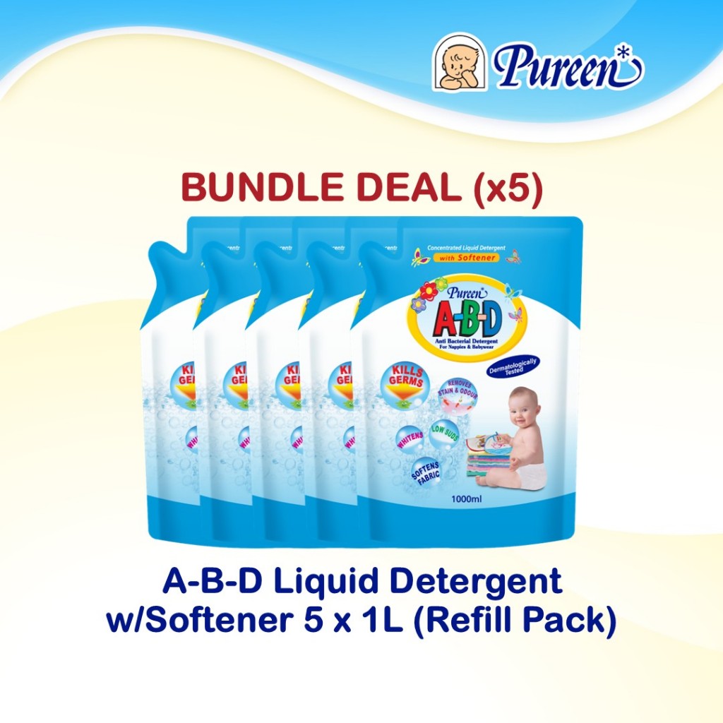 Pureen ABD Liquid Detergent with Softener - Bundle Deal (5 x 1L ...