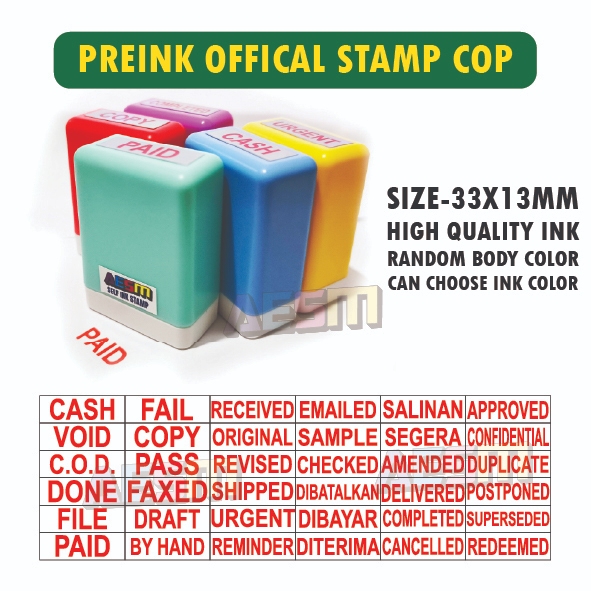 office stamp | Cop Office | COP PEJABAT – Paid, Cash, Completed ...