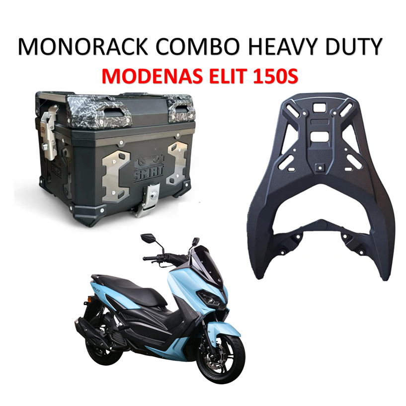 Modenas Elit 150S Monorack Lipat + Top Box Carbon ABS Combo Box Motor ...