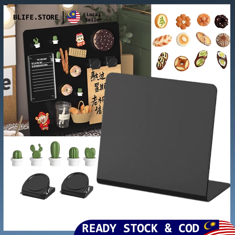Desktop Magnetic Message Board Metal No-Installation Erasable Display ...