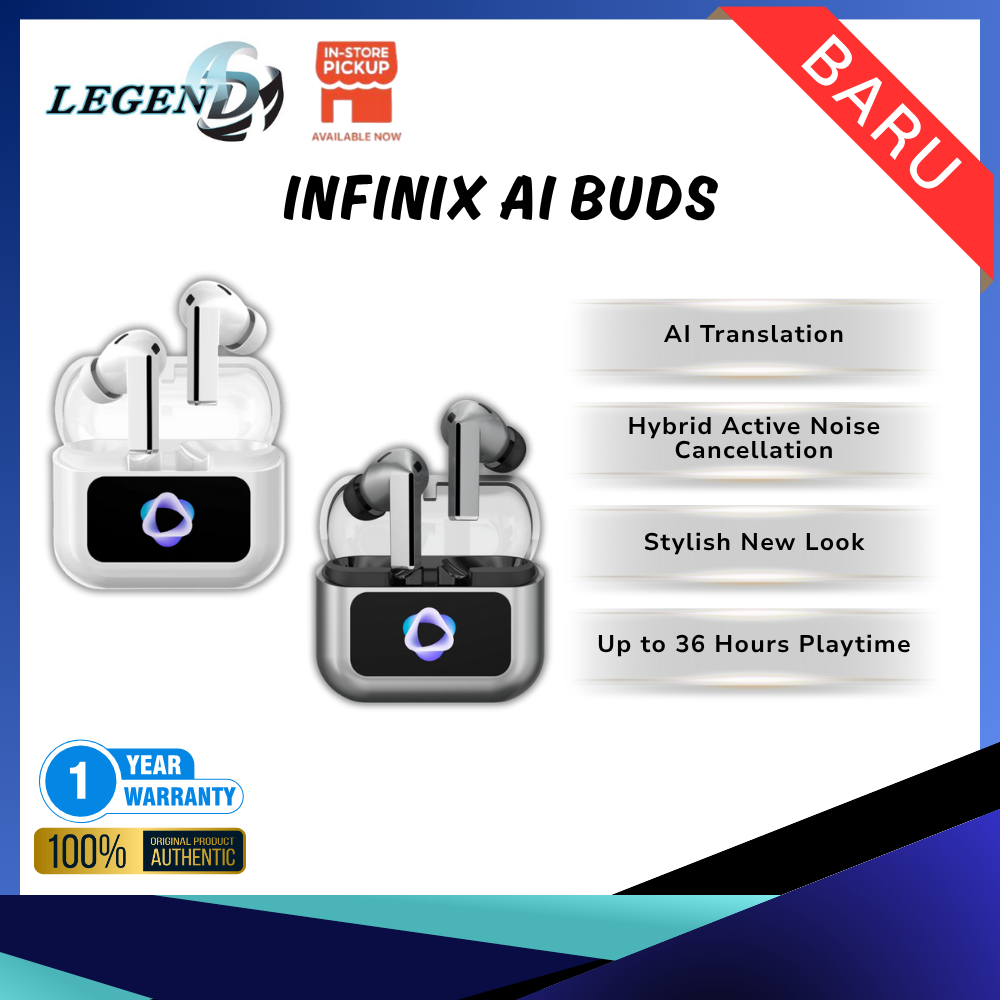 [MY Set] Infinix AI Buds Original Earphones Ai Translation | Hybrid ...