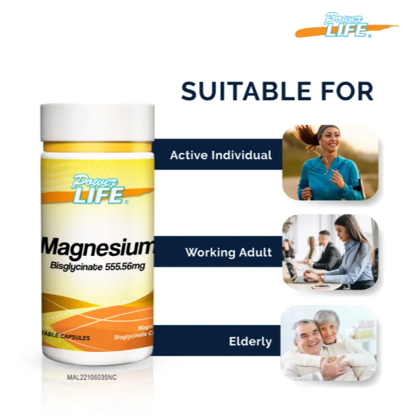 Powerlife Magnesium 555.56mg 60s | Shopee Malaysia