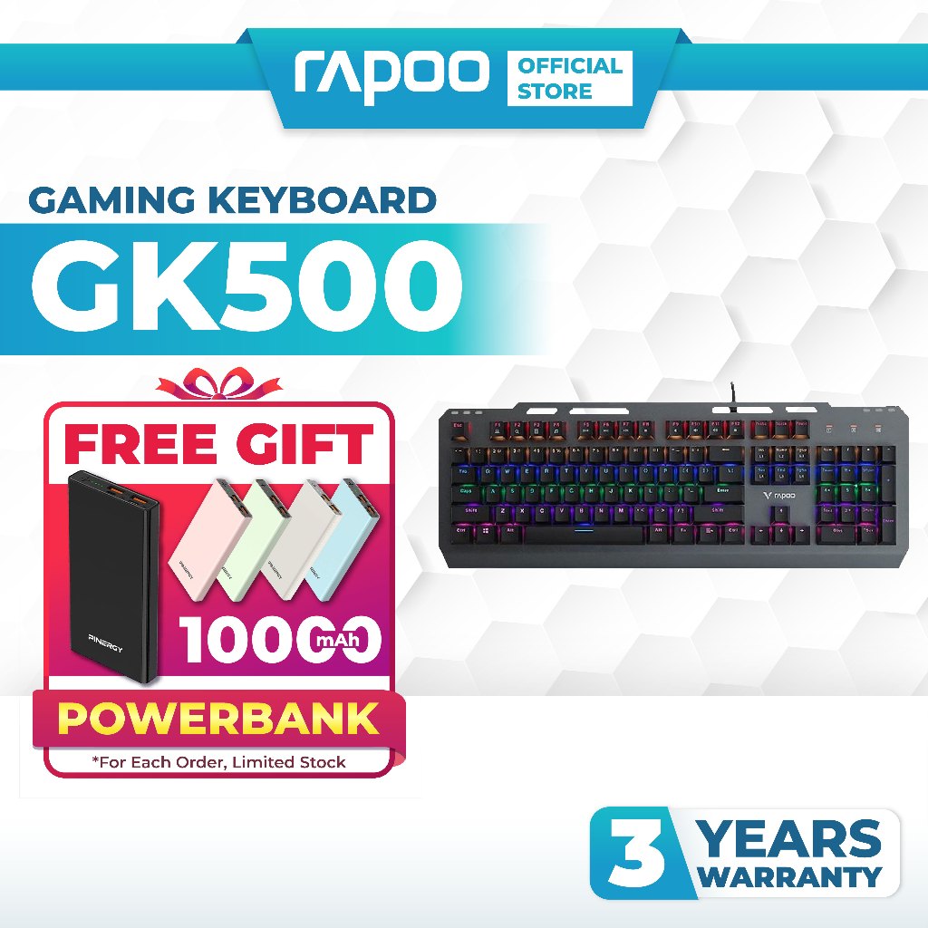 Rapoo Backlit Mechanical Gaming Keyboard GK500 | Shopee Malaysia