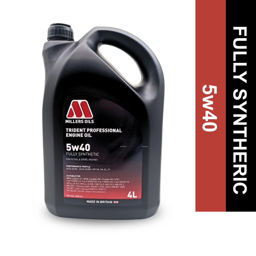 Millers Oils Trident 5W40 High Quality Premium Fully Synthetic Engine ...