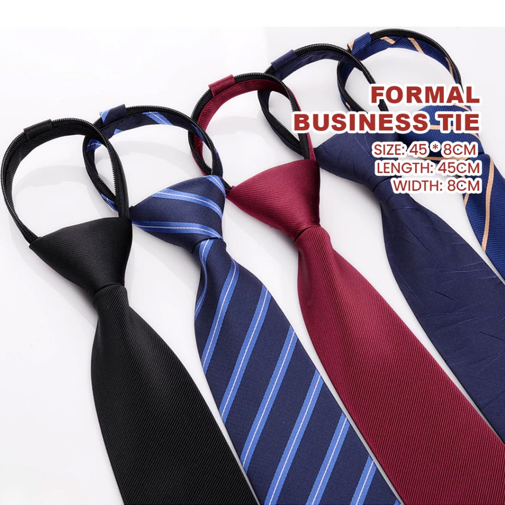 SIMPLICO Men Lazy Tie With Zip Zipper Business Formal Wear Groom ...