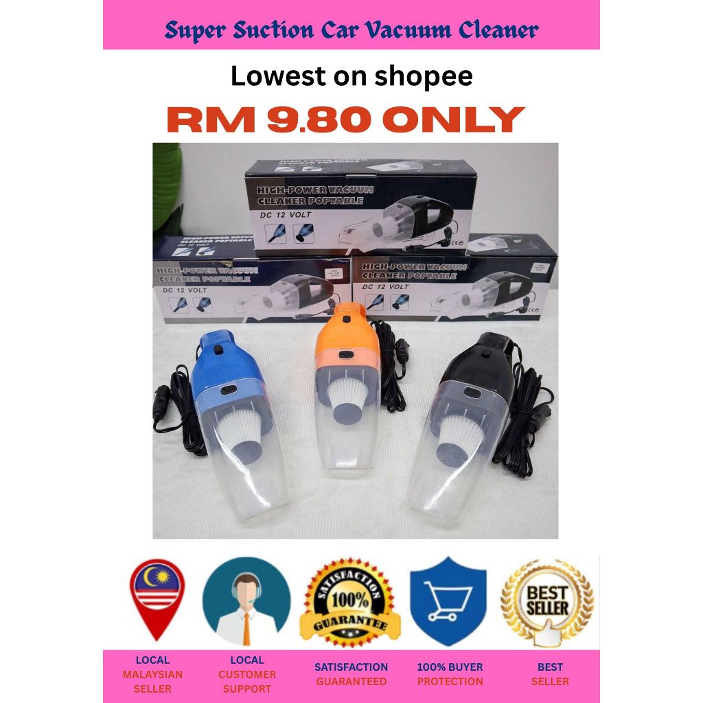 Super Suction Car Vacuum 120W Cleaner Portable Hand Held Vacuum Travel ...