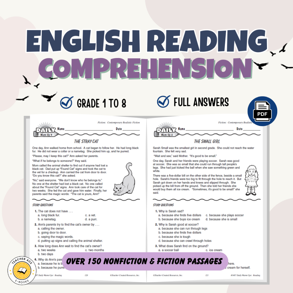 [PDF] Reading Comprehension Workbook English Practice Sheets for ...