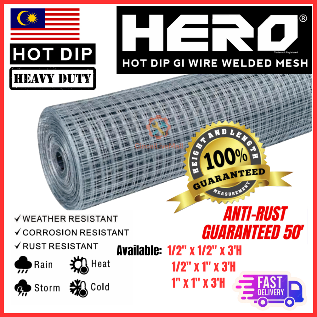 HERO HOT DIP HEAVY DUTY Galvanized BRC Welded Iron Wire Mesh Net ...