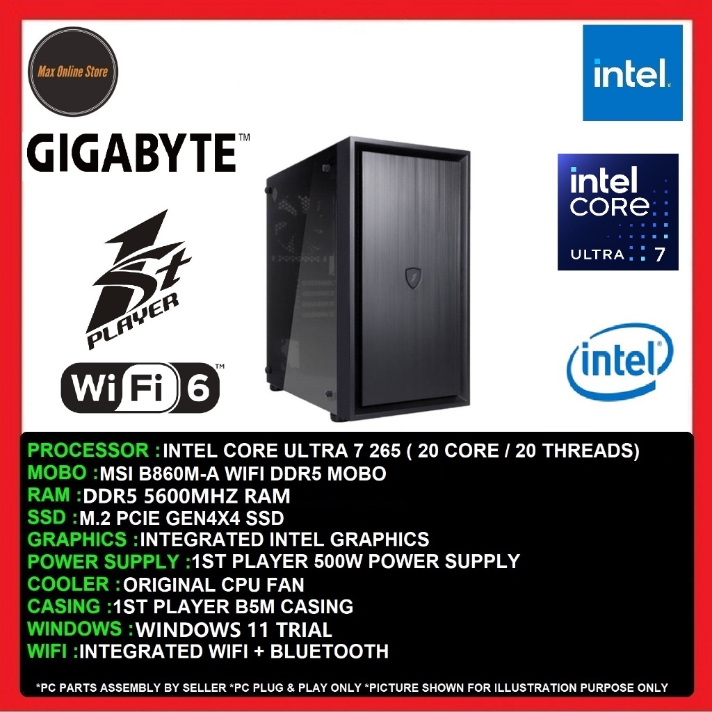 Office Value PC Desktop Intel Core Ultra 7 265/32GB/16GB/1TB SSD/512GB ...
