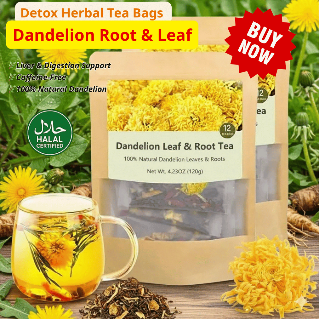 READY STOCK | Detox Herbal Tea Bags Dandelion Root & Leaf | Caffeine ...
