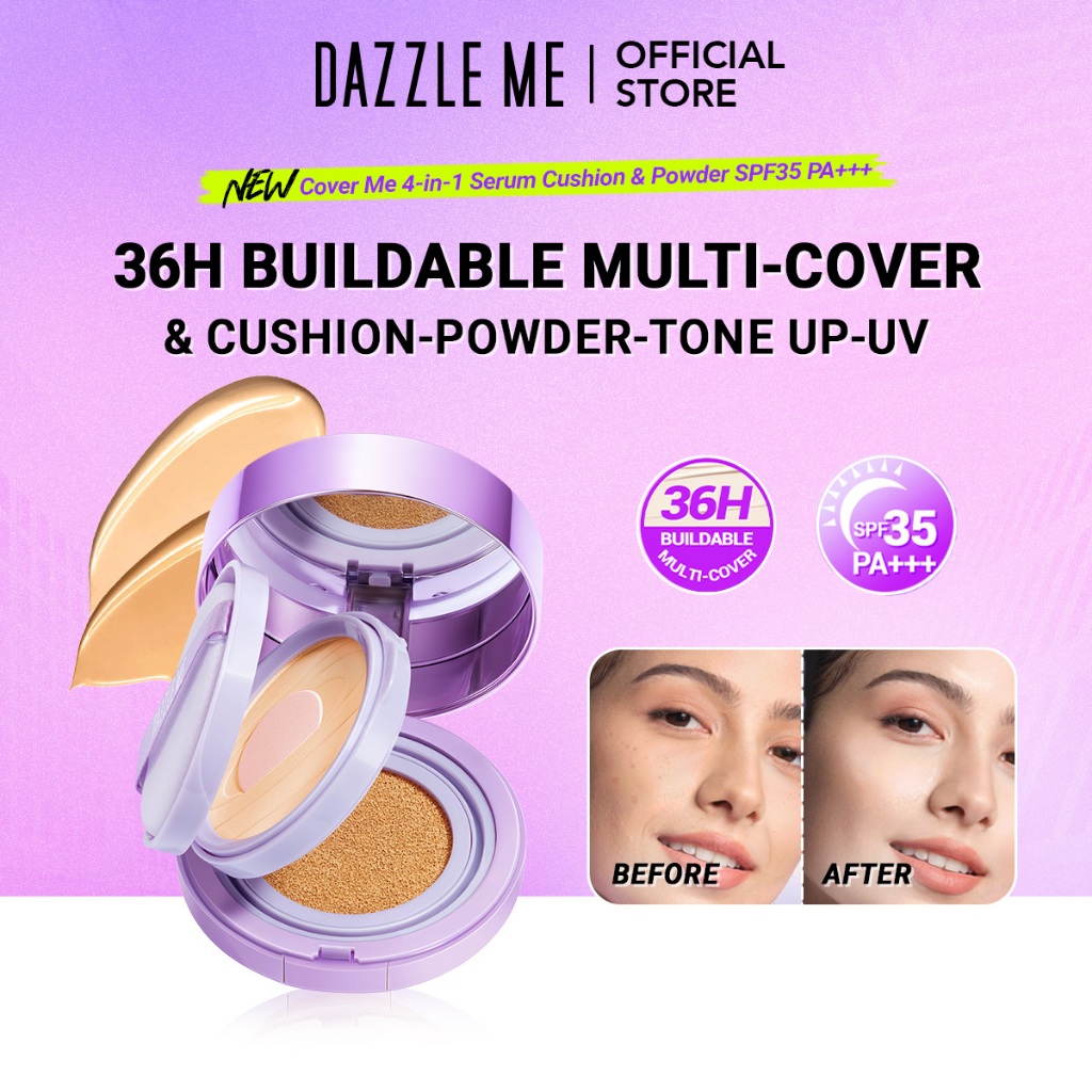 [CM Series] Dazzle Me Cover Me 4-in-1 Serum Cushion & Powder SPF35 PA ...