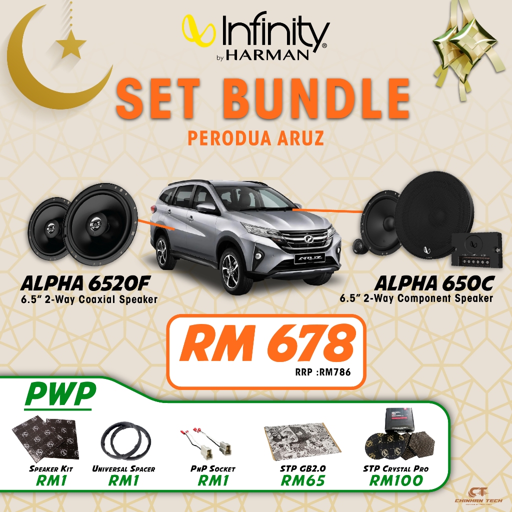 Infinity x Raya Bundle - Full Set Speaker Depan Belakang untuk Ativa ...
