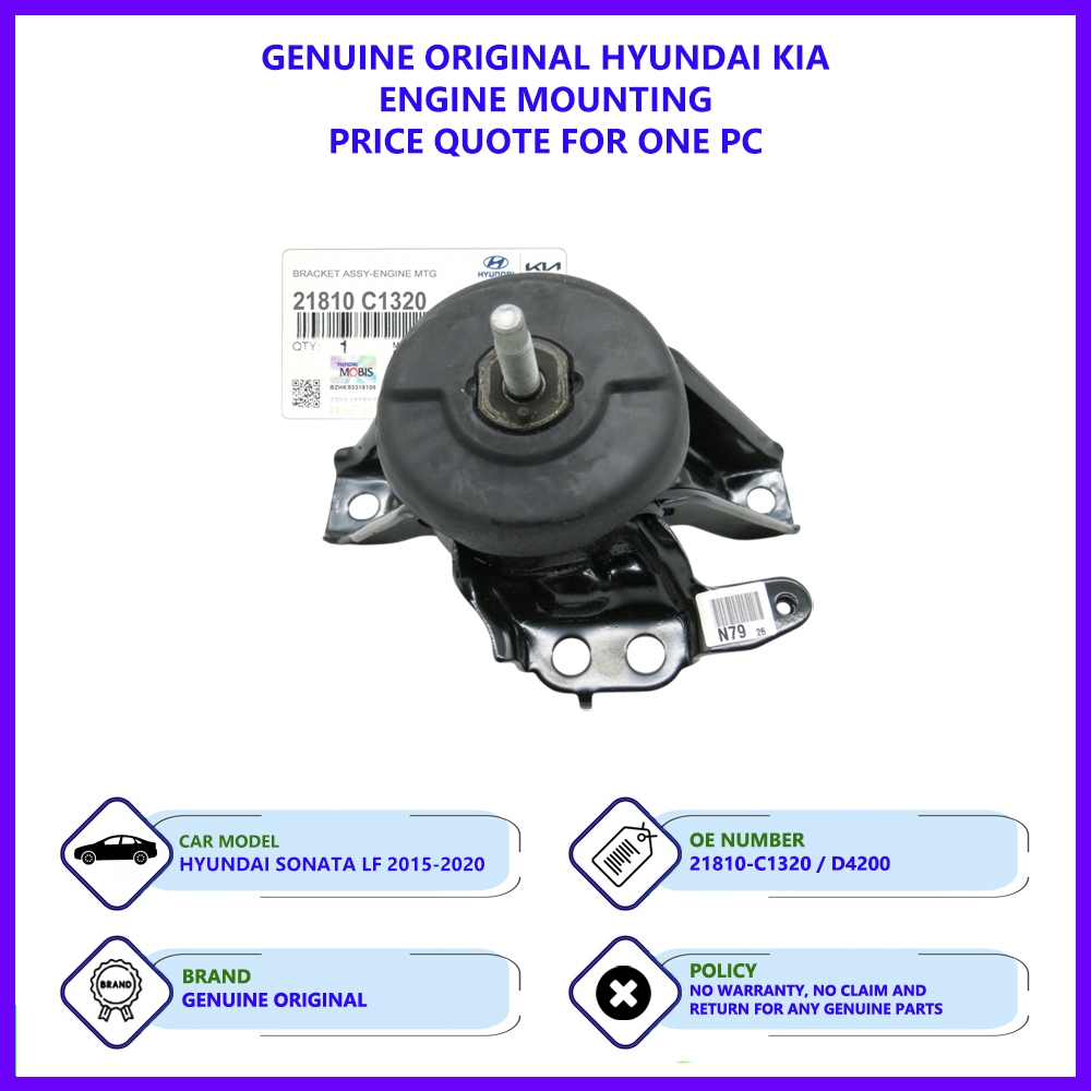Hyundai Sonata LF 2015 Genuine Hyundai Mobis Engine Mounting (LH 21830 ...