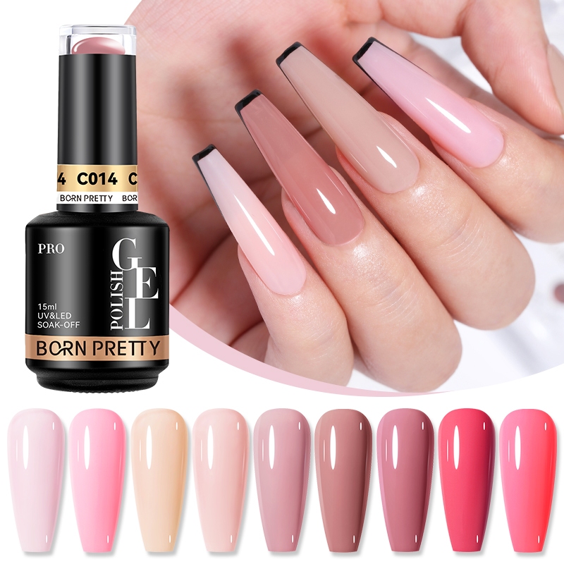 BORN PRETTY 15ml Gel Nail Black Spar Series Semi Permanent Nail UV Gel ...