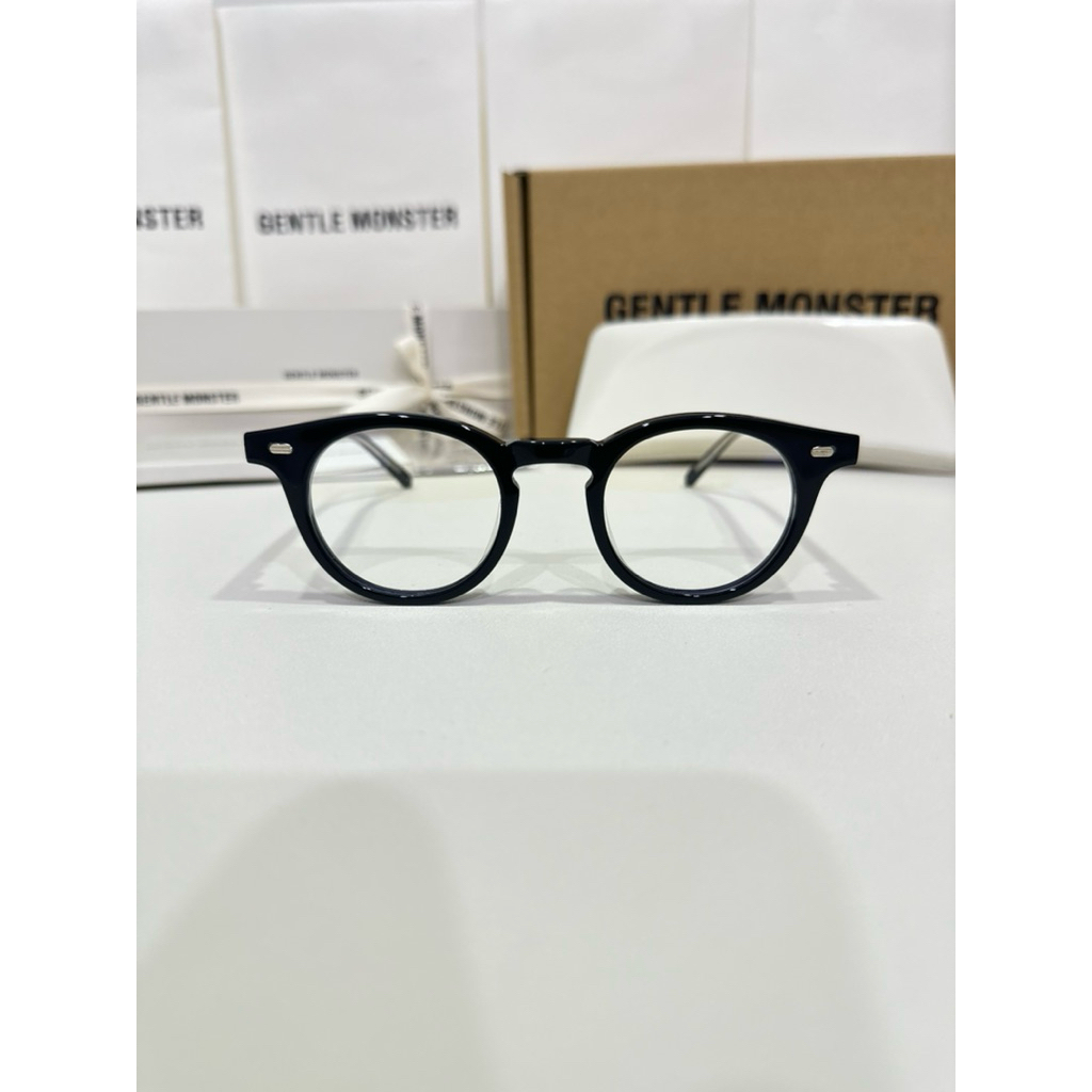 Milan A 01 Kacamata Bulat Acetate Hitam | Unisex Classic Round Frame ...