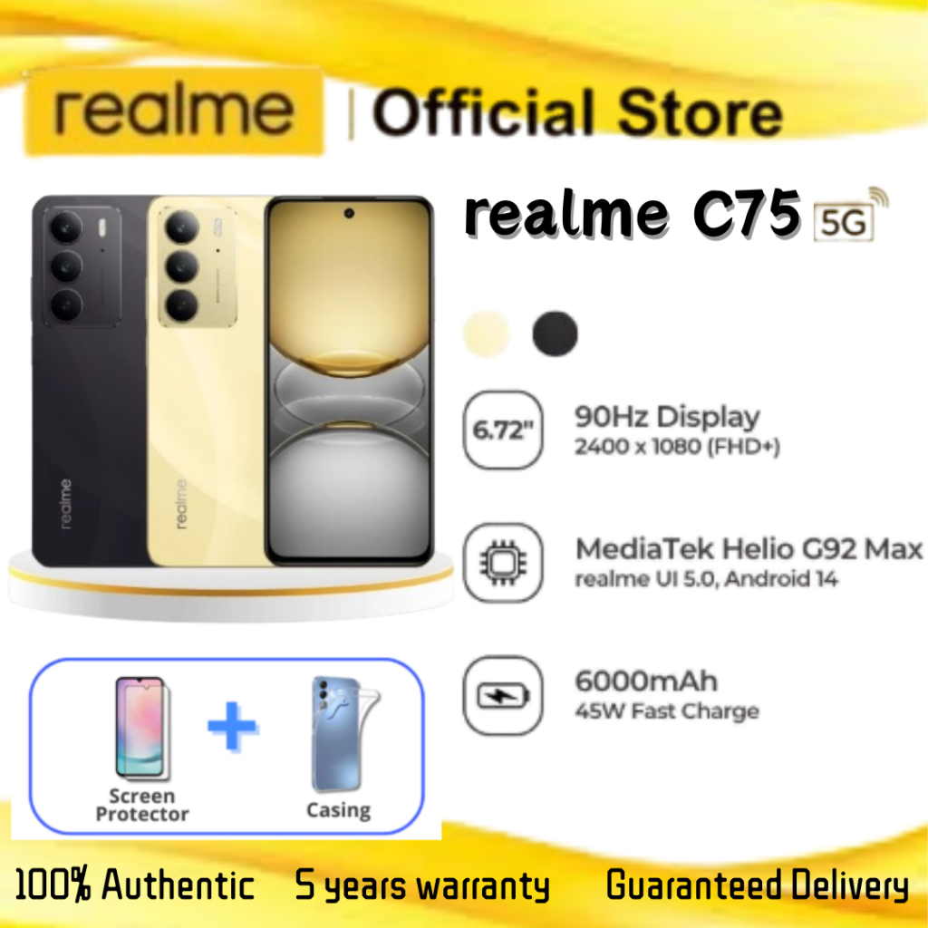 NEW REALME C75 | [8GB RAM + 256GB ROM] | IP69 DUST&WATER RESISTANT | 5 ...