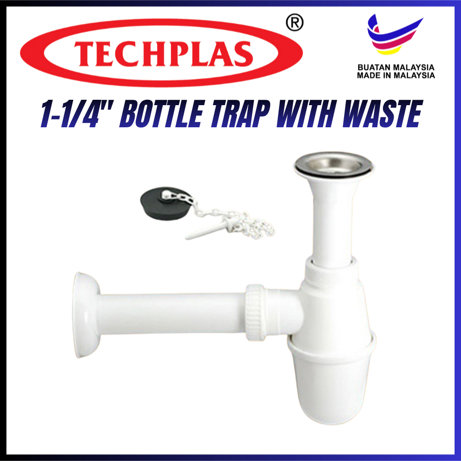 BASIN BOTTLE TRAP WITH WASTE / TECHPLAS 1 1/4" TOILET BASIN BOTTLE TRAP ...