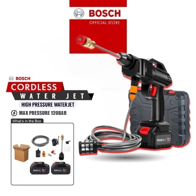 BOSCH Water Jet Cordless High Pressure Car Washer Spray Gun Portable ...