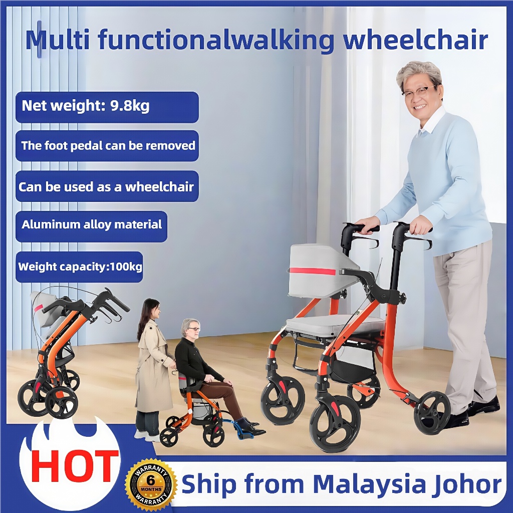 COVNBXN Multi functional manual wheelchair walker folding ...