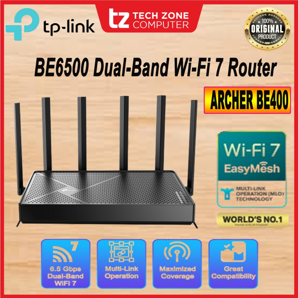 TP-LINK Archer BE400 New BE6500 Dual-Band Wi-Fi 7 Router | Shopee Malaysia