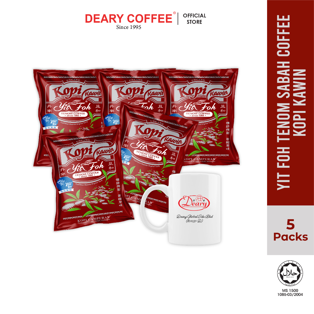 YIT FOH TENOM KOPI KAWIN 沙巴著名咖啡 (BUNDLE OF 5) [ADD-ON 1 DEARY CERAMIC ...