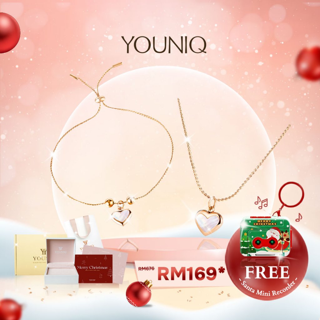 YOUNIQ LUNA Heart 18K Rose Gold / Silver Titanium 2025 Christmas Gift ...