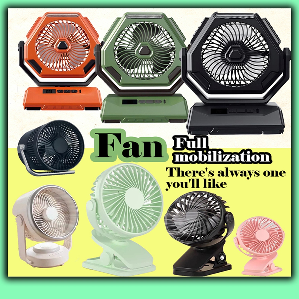 Portable fan Assortment Various handheld and hanging flat-surface fans ...