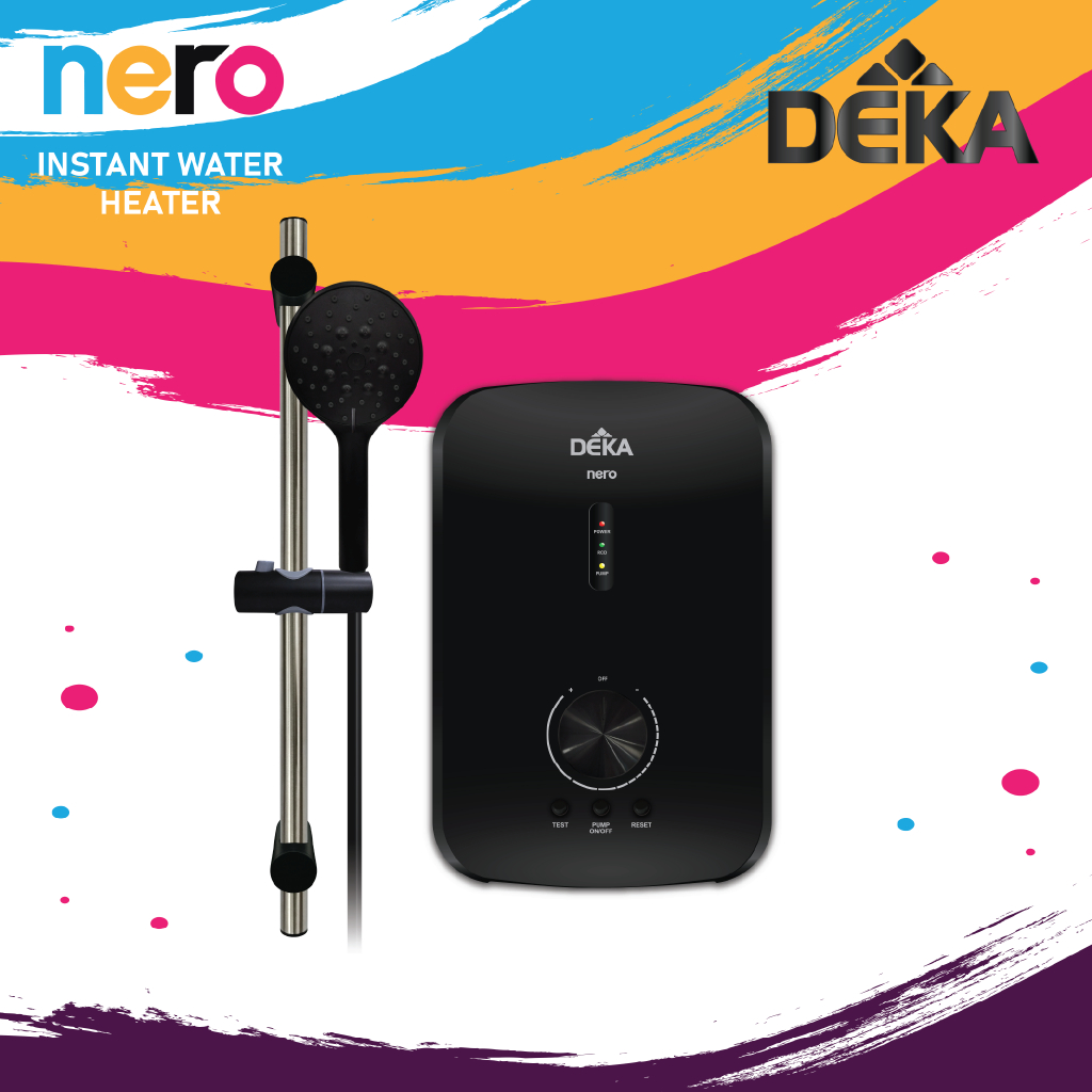 Deka DC Pump Instant Water Heater Inverter Home Shower Matt Black ...