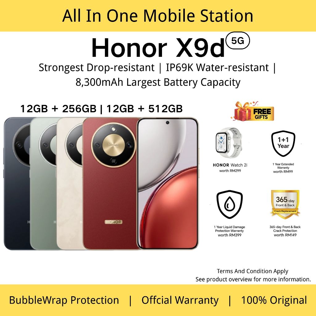 HONOR X9d 5G Smartphone 24(12+12)GB+256/512GB 108MP OIS+EIS | 8300 mAh ...