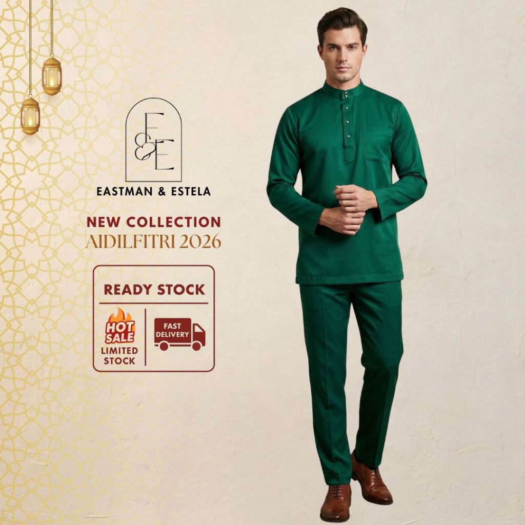 🔥[READY STOCKS]🔥 BAJU MELAYU CEKAK MUSANG ABRAHAM SLIM FIT (EMERALD ...