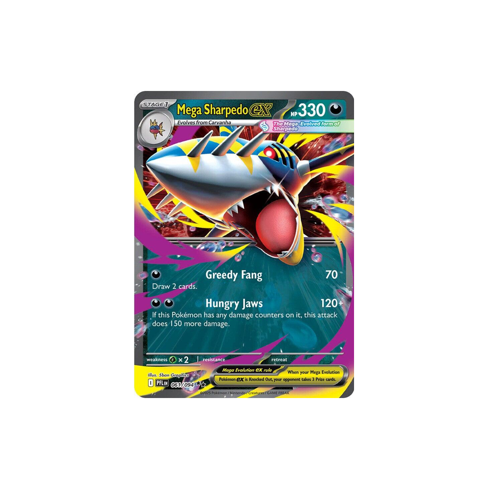 Pokemon Trading Card Game TCG: Mega Sharpedo ex 061/094 - Ultra Rare ...
