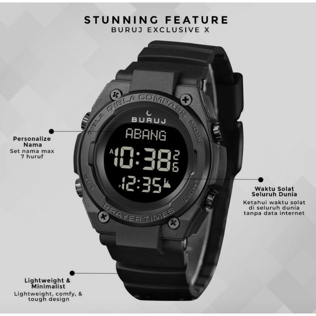 Buruj Exclusive X - Limited Edition - Jam Azan Waktu Solat Compas ...