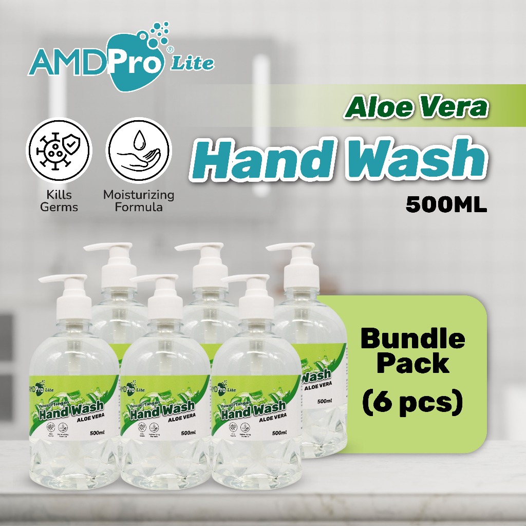 AMDPRO LITE Hand Wash 500ml (Bundle of 6) - Kills Germs, Moisturizing ...