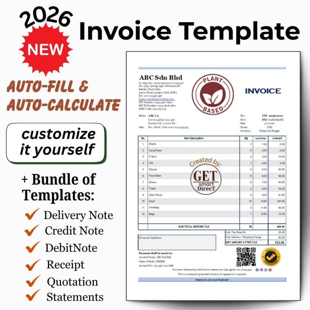 2026 Auto fill Invoice Template, Accounting Template in 1 Bundle ...